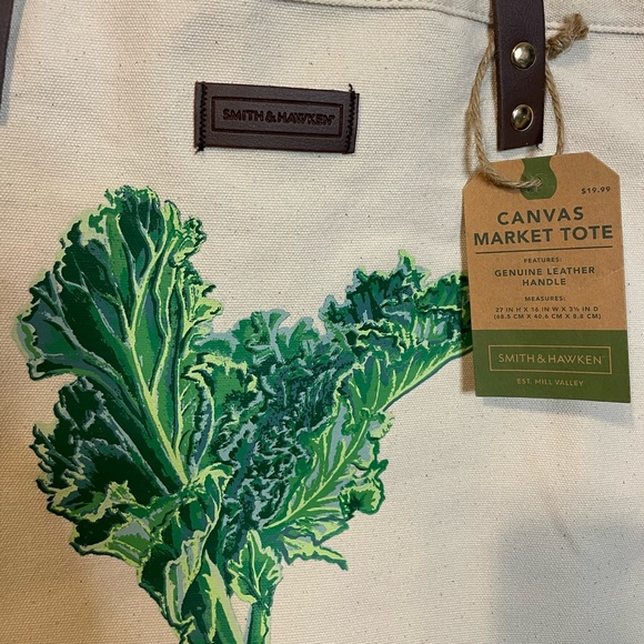 Smith & Hawken | Bags | Nwt Smith Hawken Canvas Market Tote Wleather ...